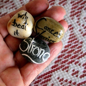 Healing Stones Cancer Survivor Gift, Painted Rocks Inspirational Gift ...