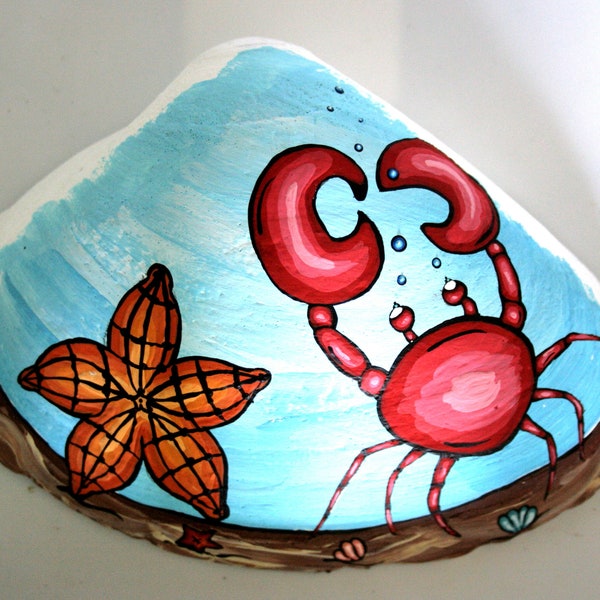Crab Painted Rock - Etsy