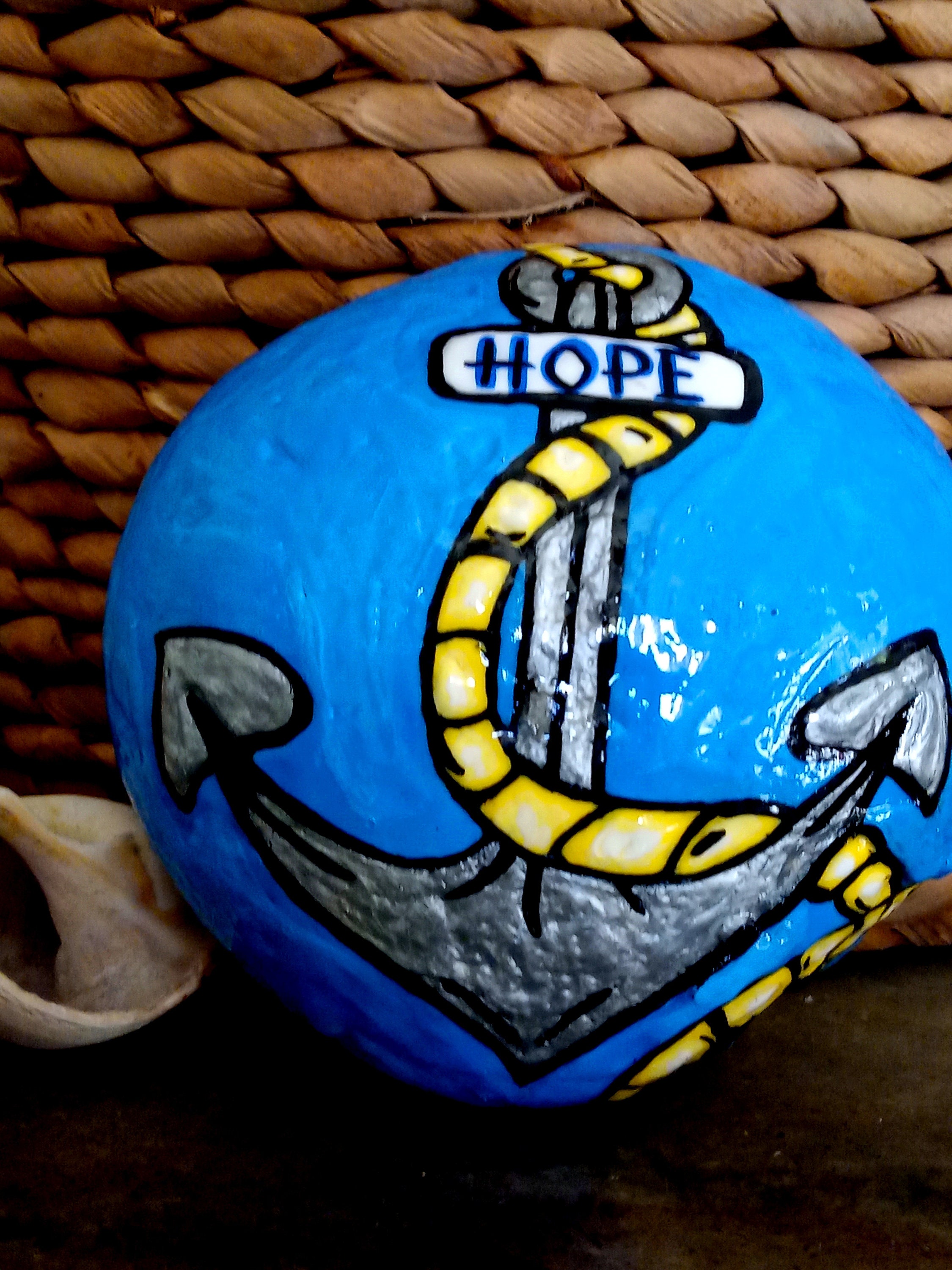Beach Home Anchor Painting, Nautical Artwork, Painted Rhode Island ...