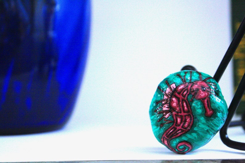 Seahorse Artwork Painted Rock Beach House Home Accent | Etsy