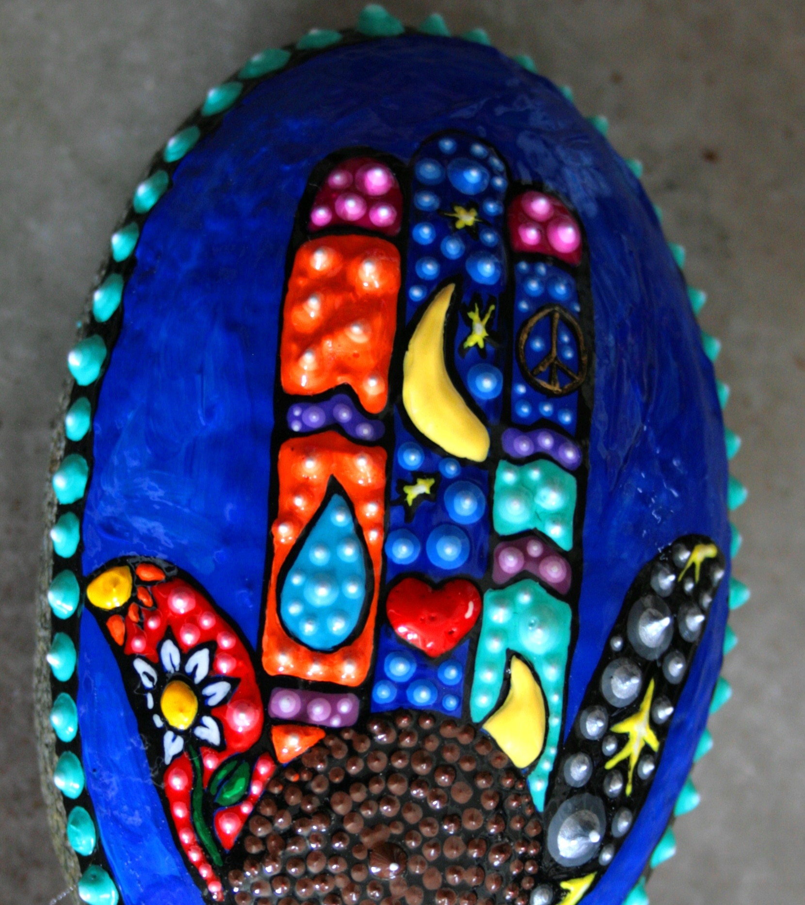 Hamsa Palm Hand Painted Rock Yoga Studio Decor Yoga Symbols | Etsy