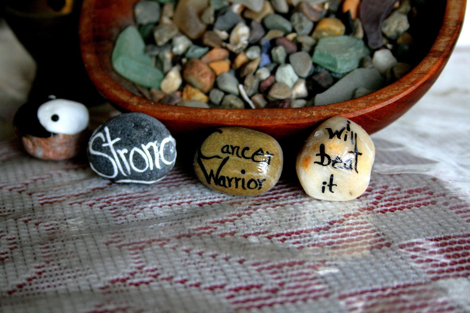 Healing Stones Cancer Survivor Gift, Painted Rocks Inspirational Gift ...