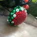 Watermelon Fruit Pattern Hand Painted Rock, Red Green Dot Art Stone ...