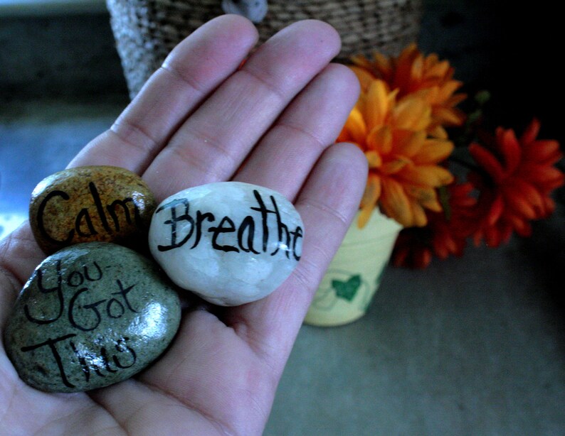 Inspirational Hand Painted Beach Rocks Spiritual Gift for | Etsy