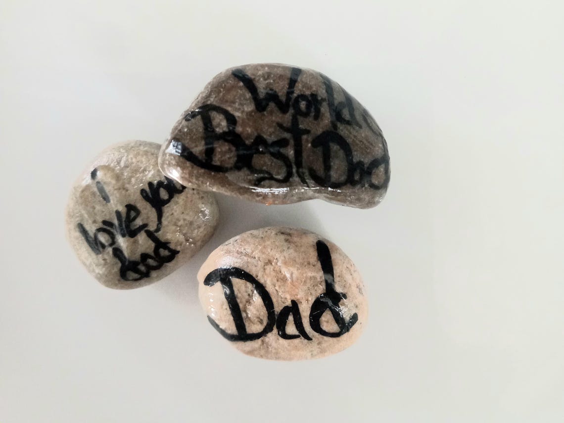 World's Best Dad Painted Rock Father's Day Gift, Hand Painted Gift for ...