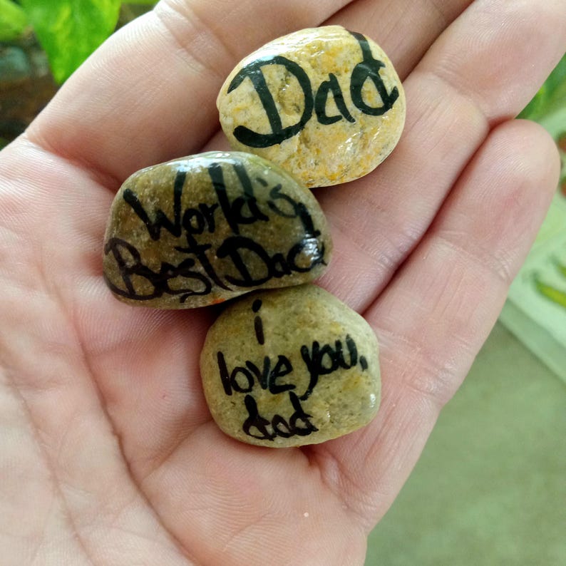 World's Best Dad Painted Rock Father's Day Gift, Hand Painted Gift for ...