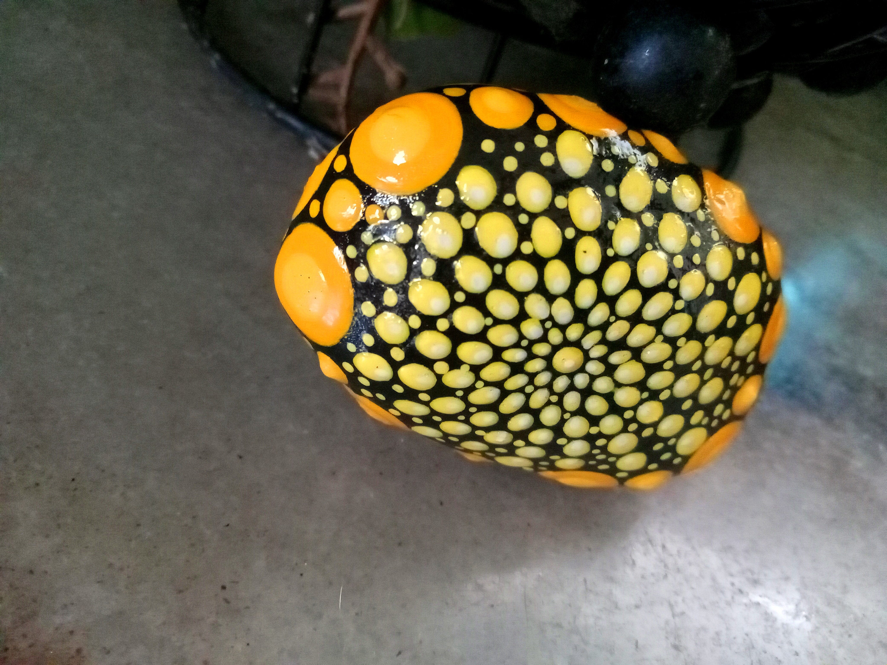 Lemon Fruit Pattern Painted Rock Paperweight Yellow and Black - Etsy