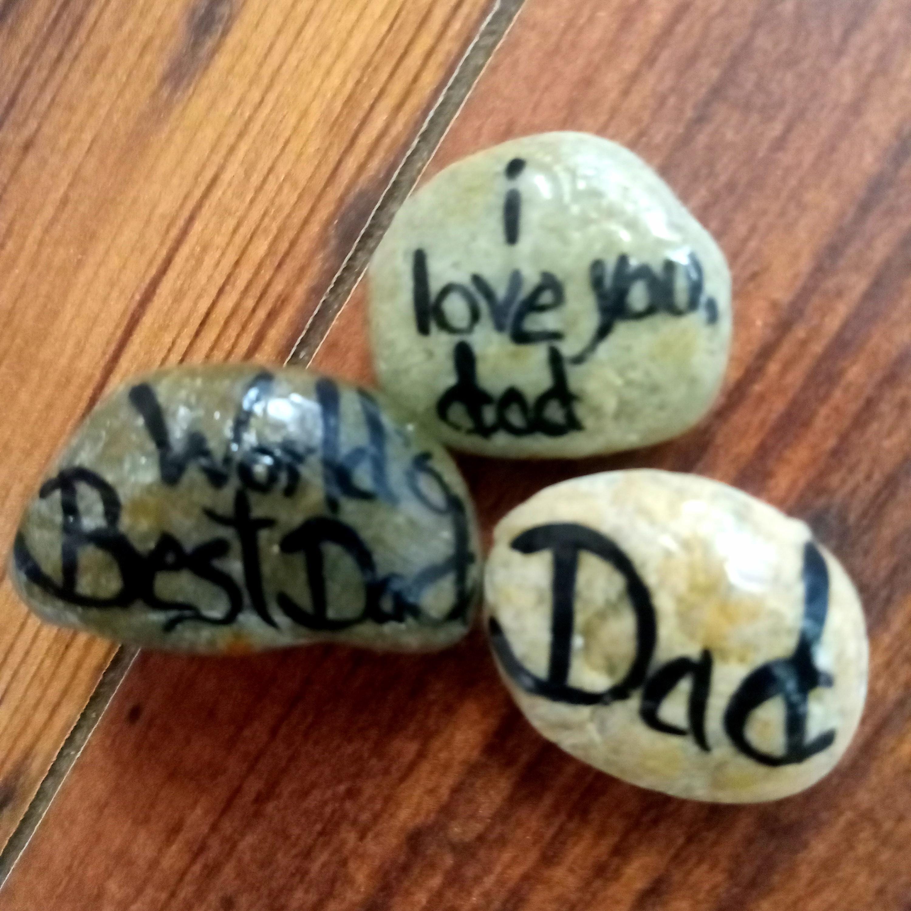 World's Best Dad Painted Rock Father's Day Gift, Hand Painted Gift for ...