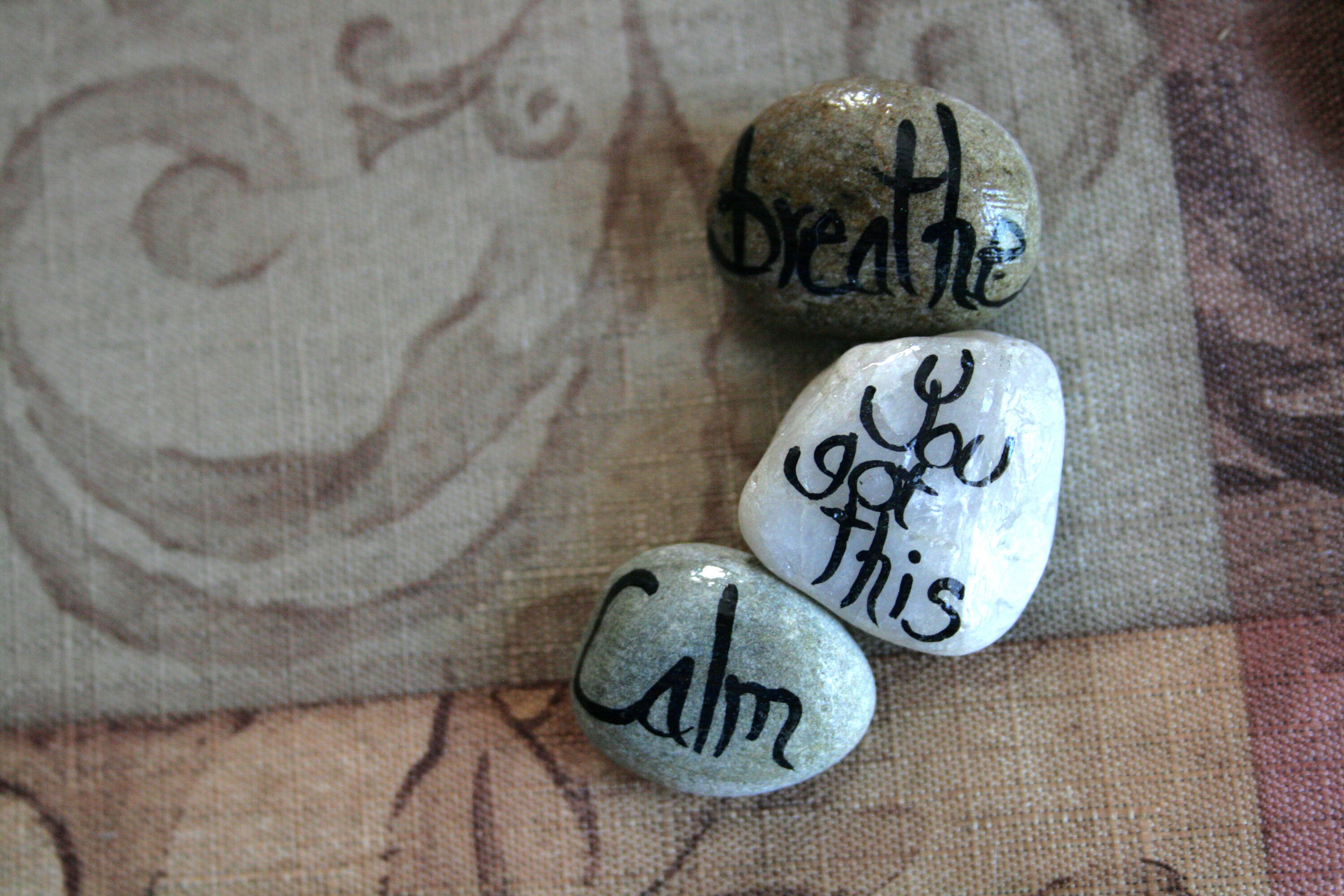 Inspirational Hand Painted Beach Rocks, Spiritual Gift for Her, Yoga ...