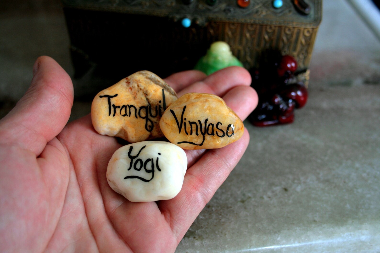 Yoga Gifts Healing Stones, Small Painted Rocks Vanyasa Spiritual Gifts ...