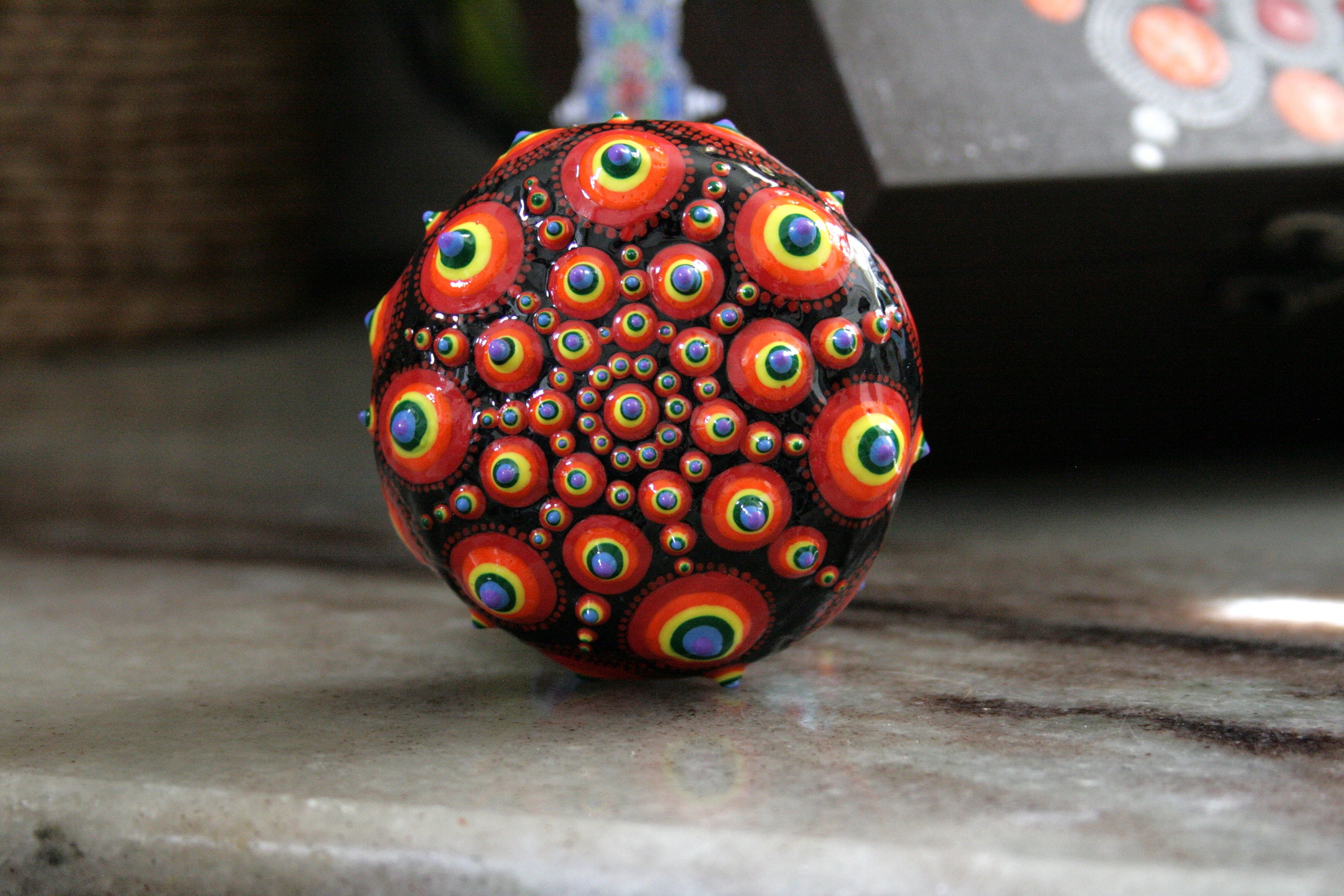 Good Luck Painted Stone, Rainbow Art Gifts, Rainbow Colors Decor ...