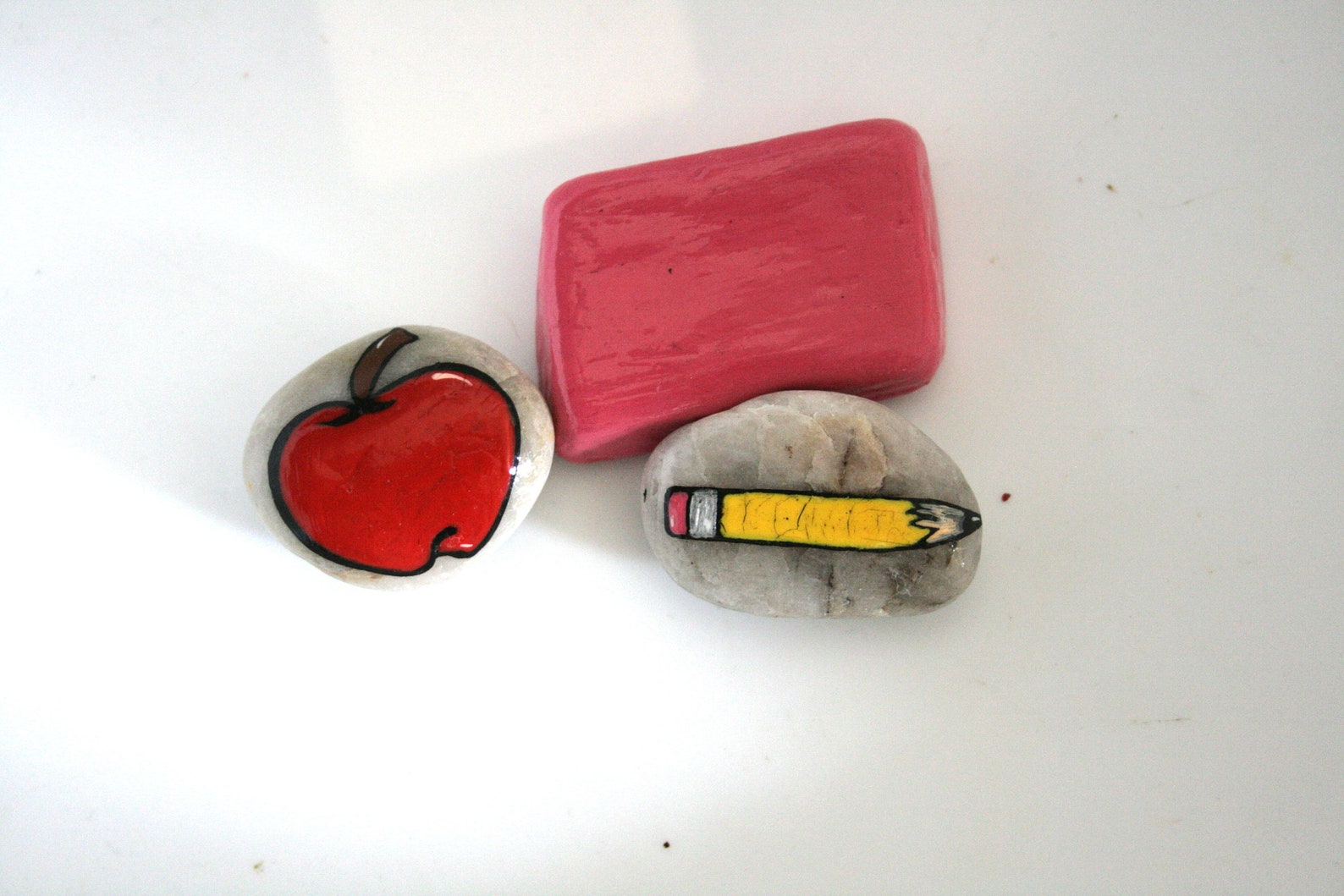 Teacher Appreciation Gift Red Apple Painted Rock Favorite - Etsy