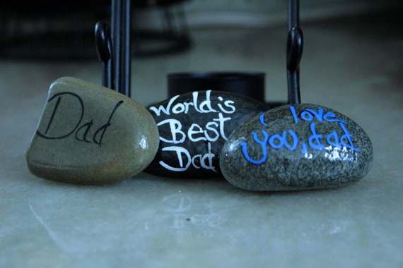 World's Best Dad Painted Rock Father's Day Gift Hand | Etsy