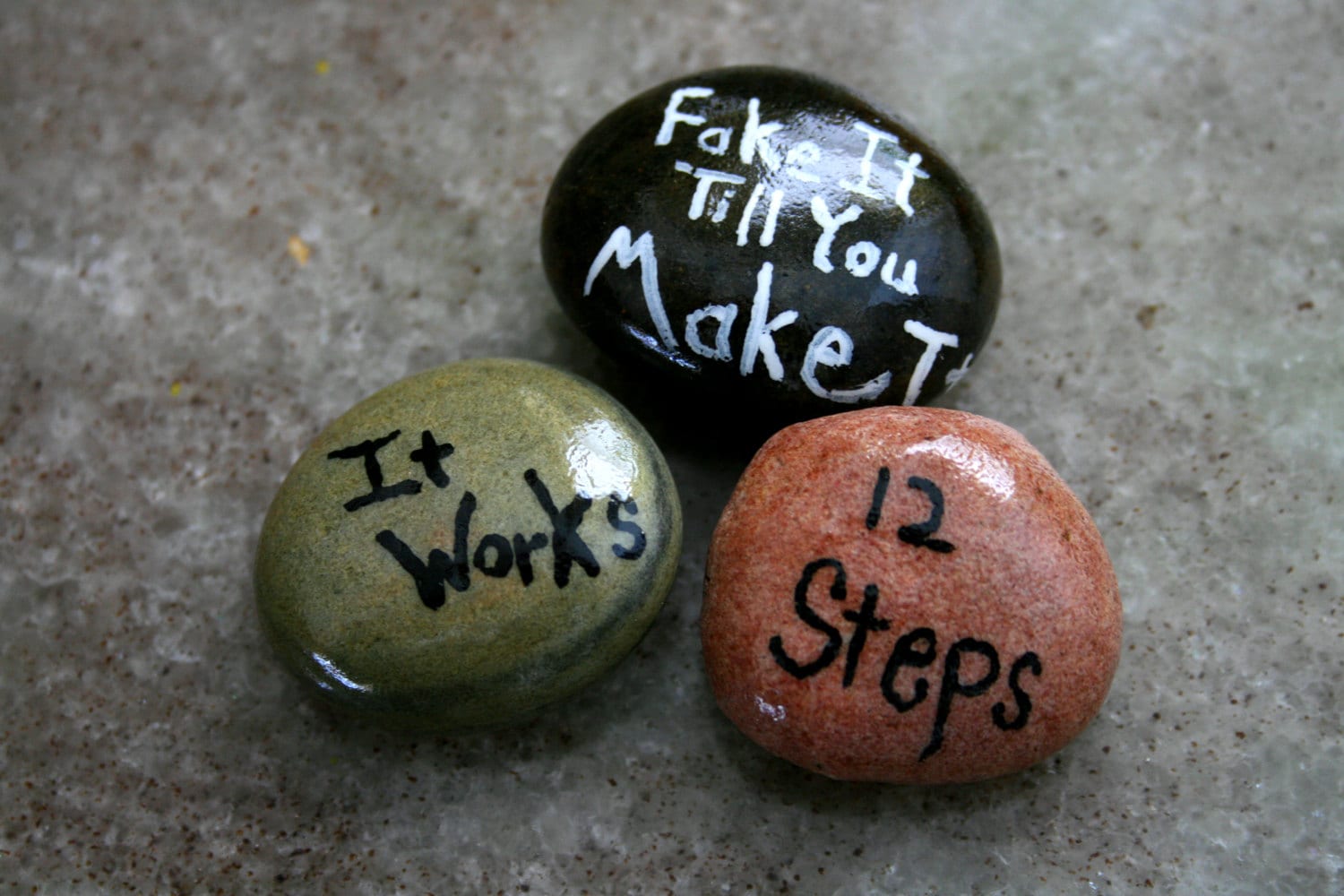 12 Steps Recovery Gifts Painted Pebbles AA Sponsor Gift - Etsy