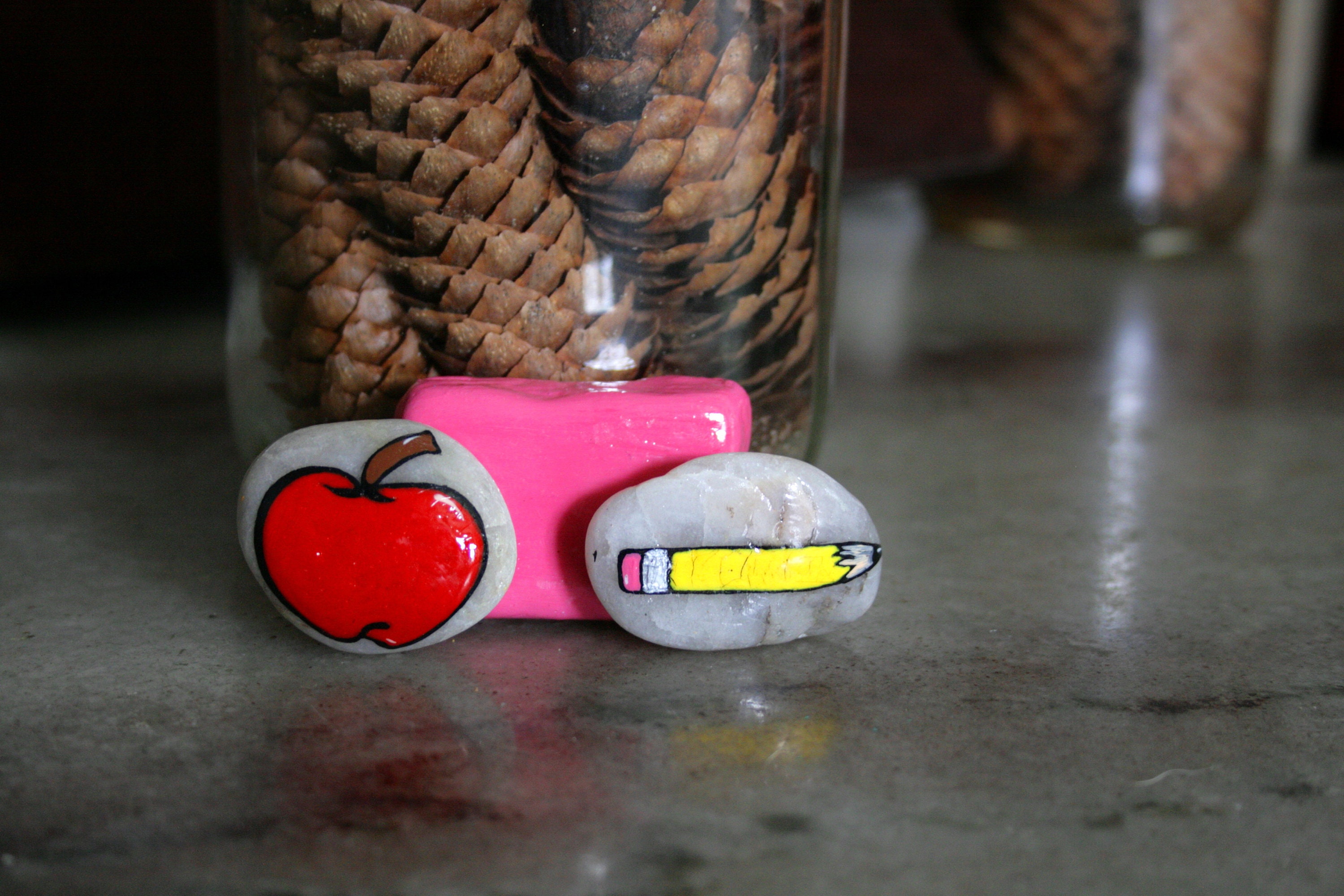 Teacher Appreciation Gift Red Apple Painted Rock Favorite - Etsy