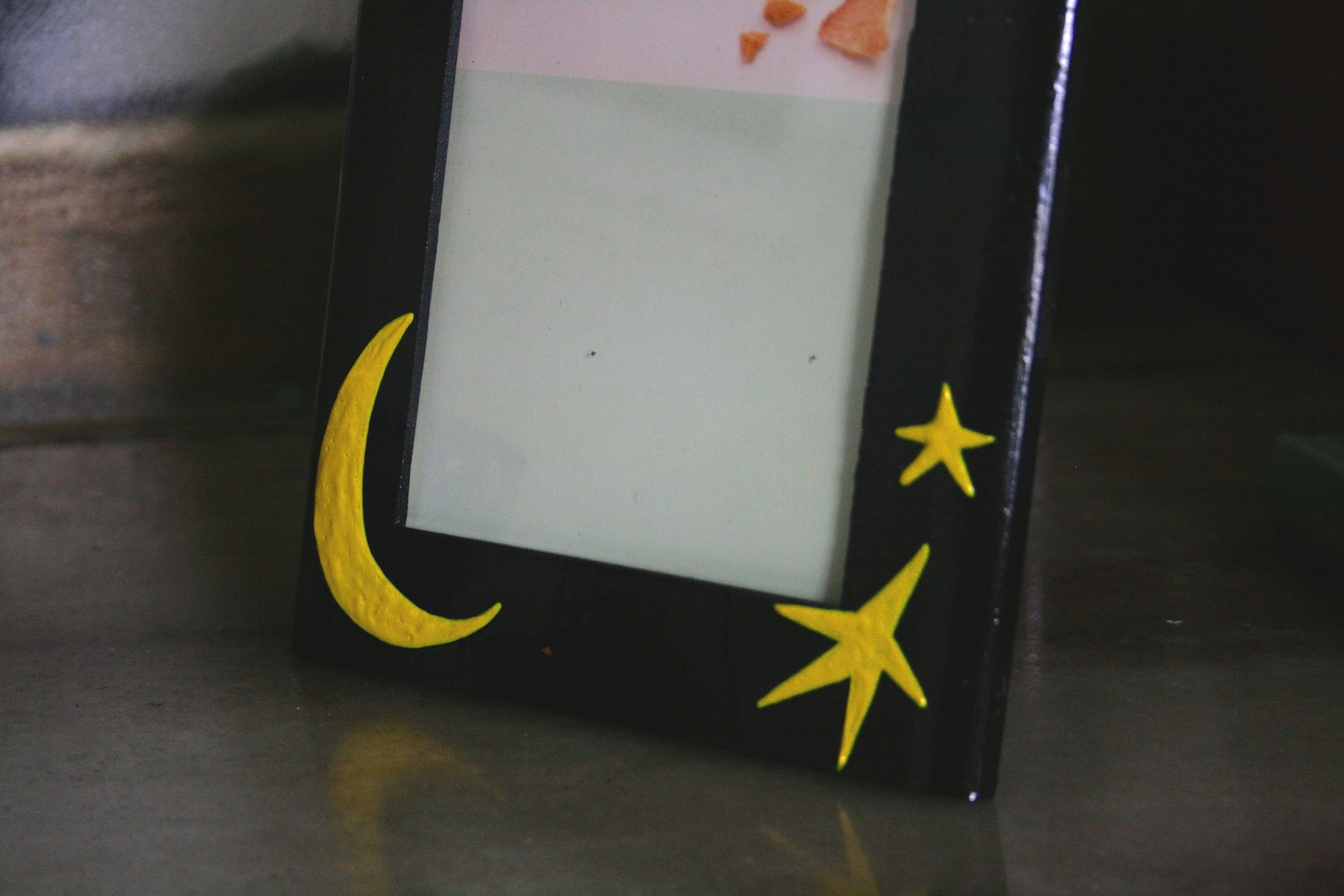 Moon and Stars Painted Picture Frame, Black Photo Frame Love You to the ...