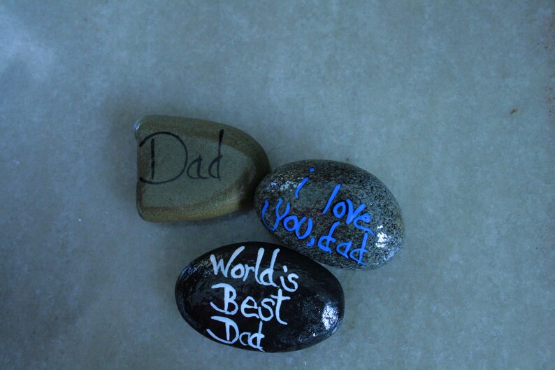 World's Best Dad Painted Rock Father's Day Gift Hand | Etsy