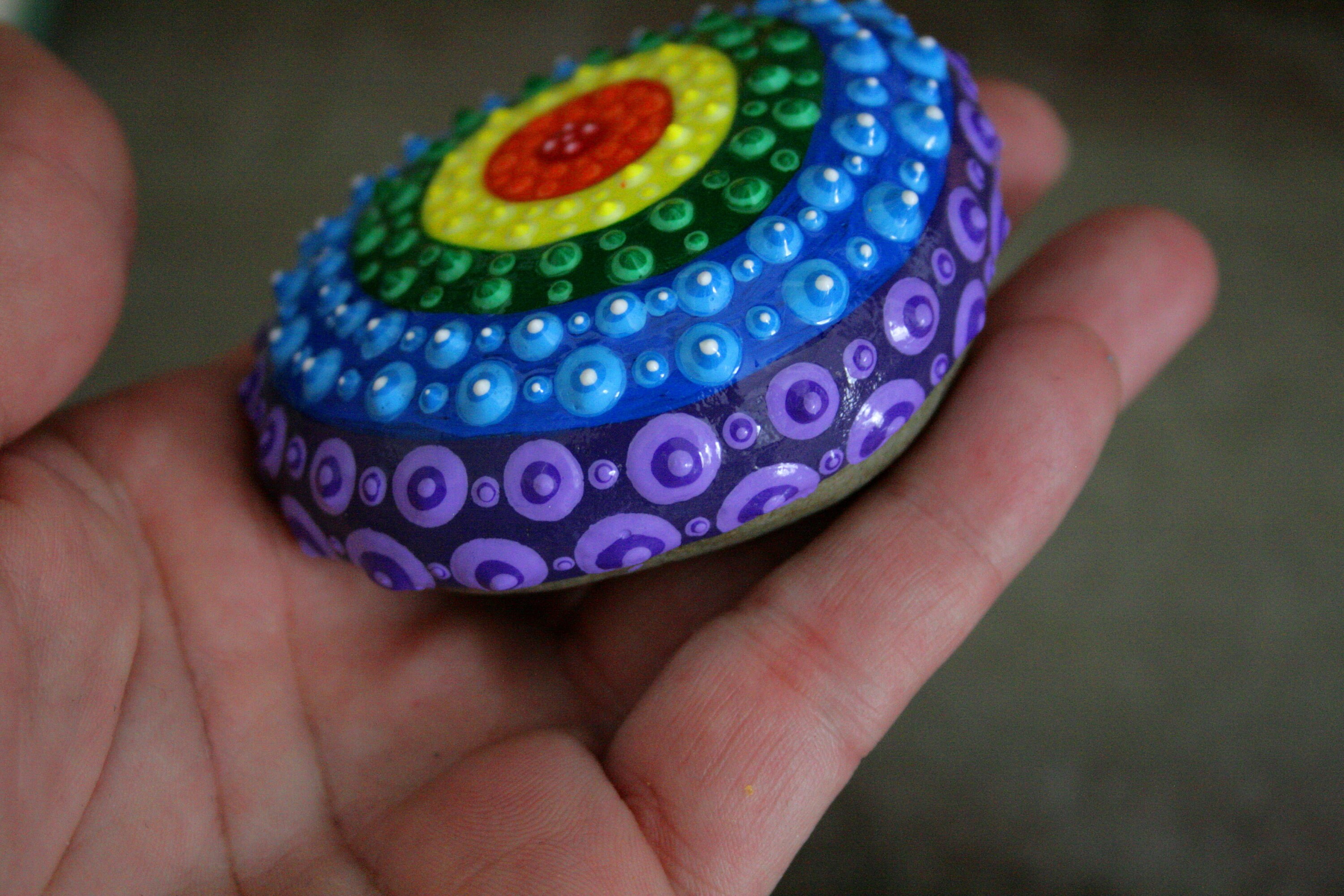 Rock Painting Rainbow Decor, Dotting Rock Kids' Room Decor, Rainbow ...