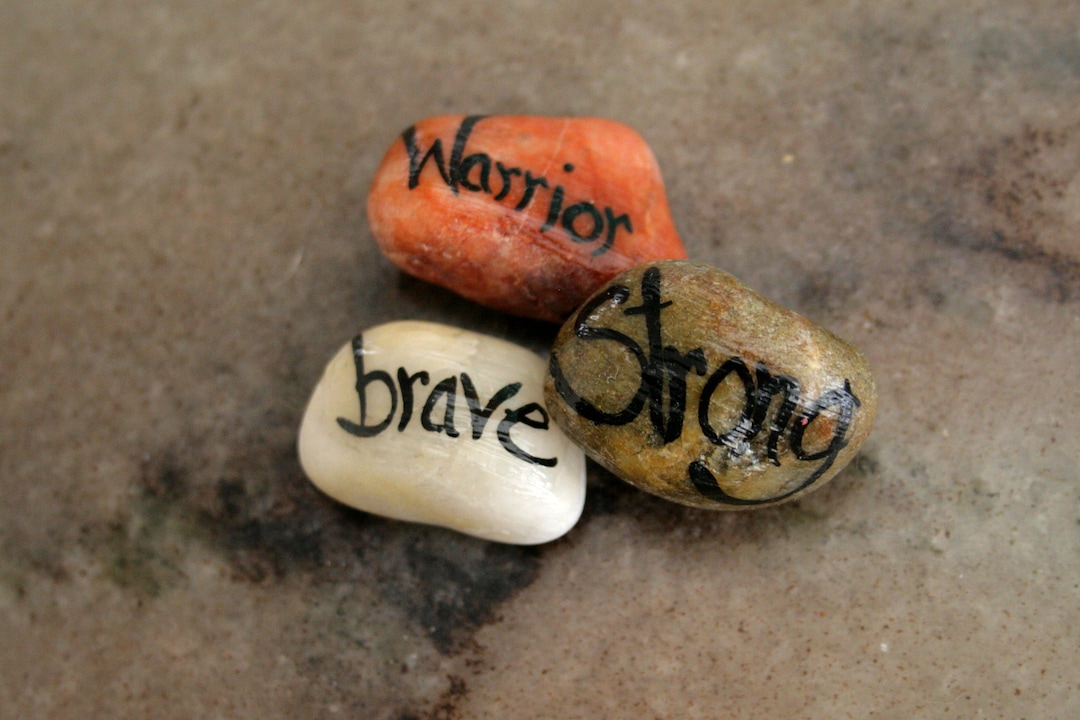 Healing Stones Cancer Survivor Gift, Small Painted Rocks Inspirational ...