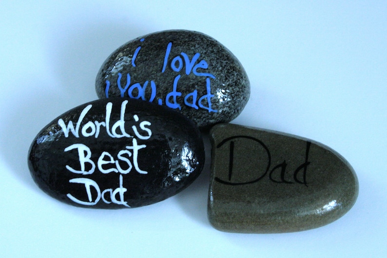 World's Best Dad Painted Rock Father's Day Gift Hand | Etsy