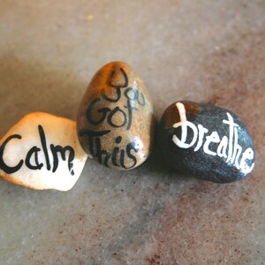 Inspirational Hand Painted Beach Rocks Spiritual Gift for | Etsy