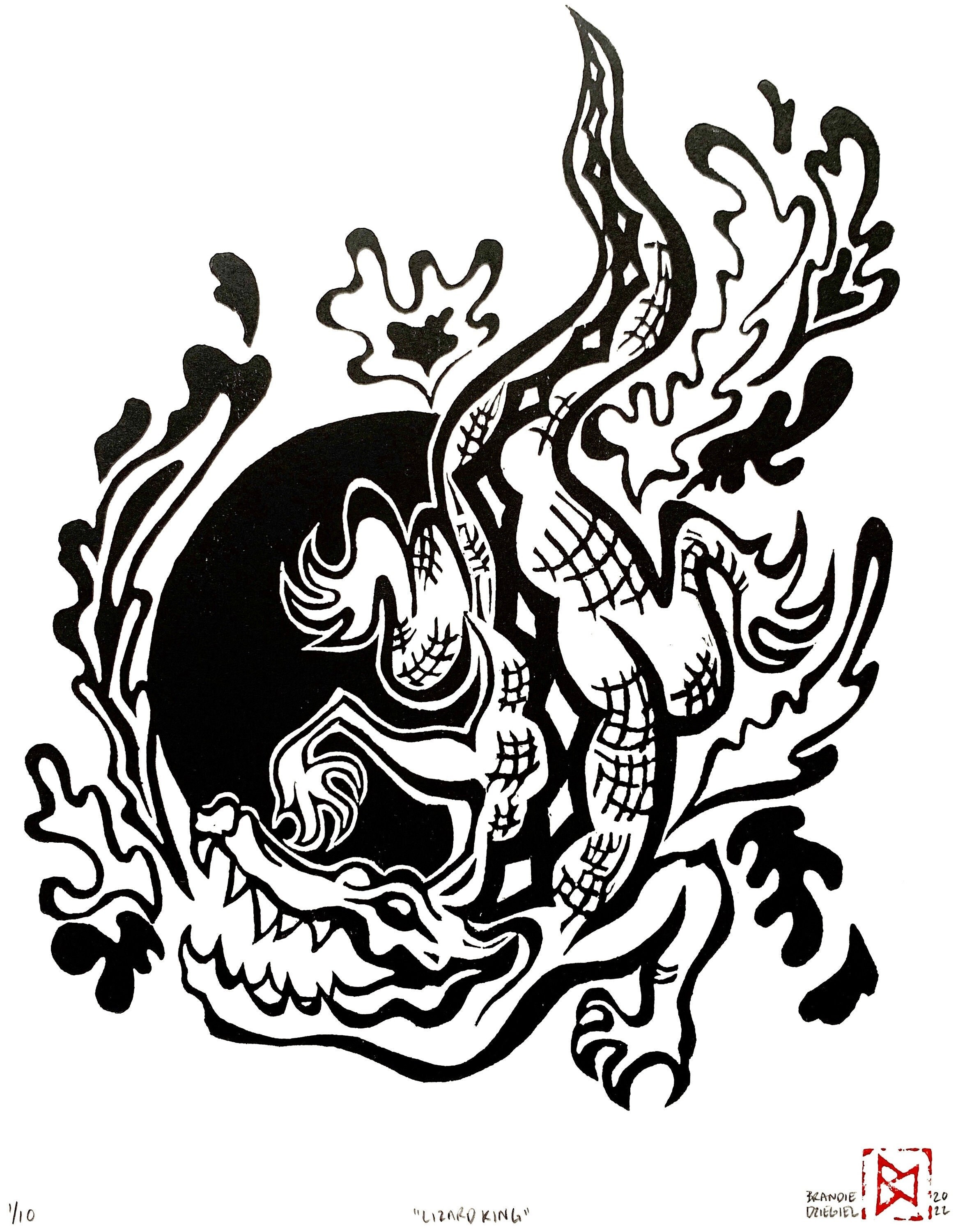 Original Woodcut Print Edition of 10. lizard - Etsy