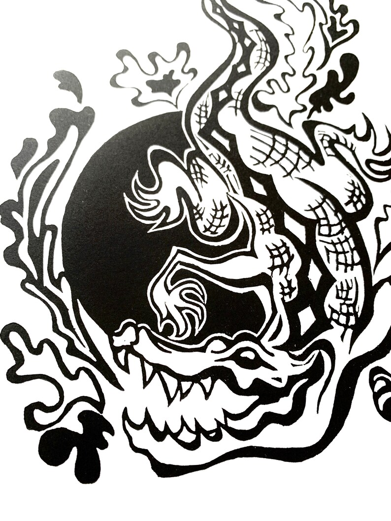 Original Woodcut Print Edition of 10. lizard - Etsy