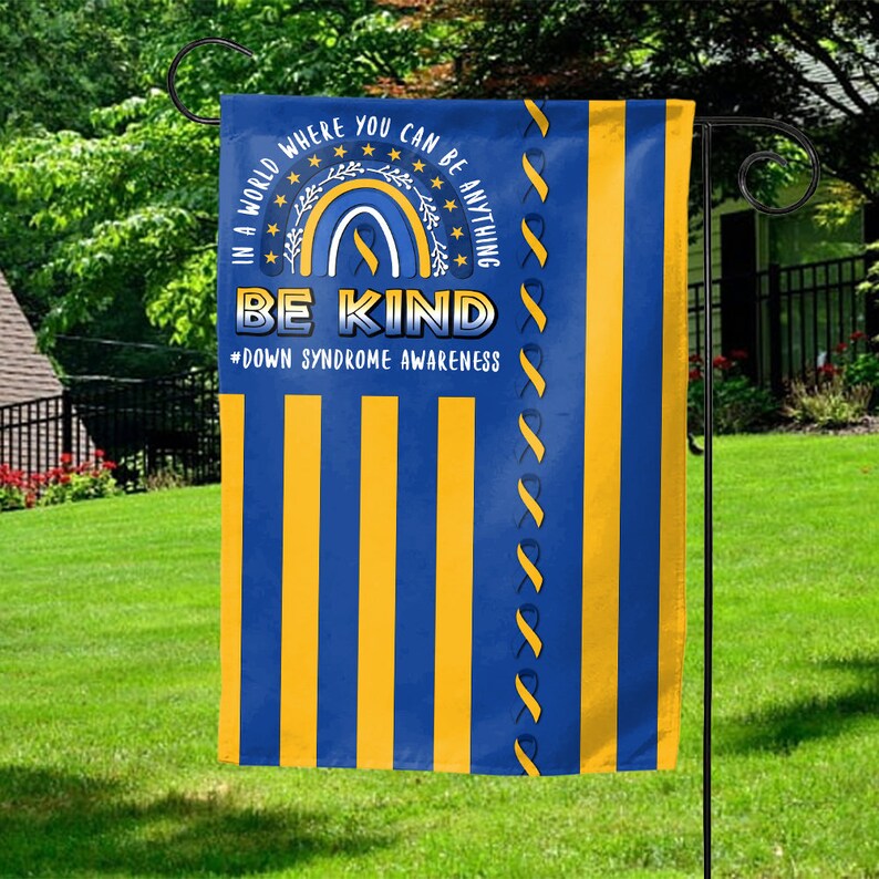 Down Syndrome Awareness, Down Syndrome Support Ribbon Sign, Blue and ...