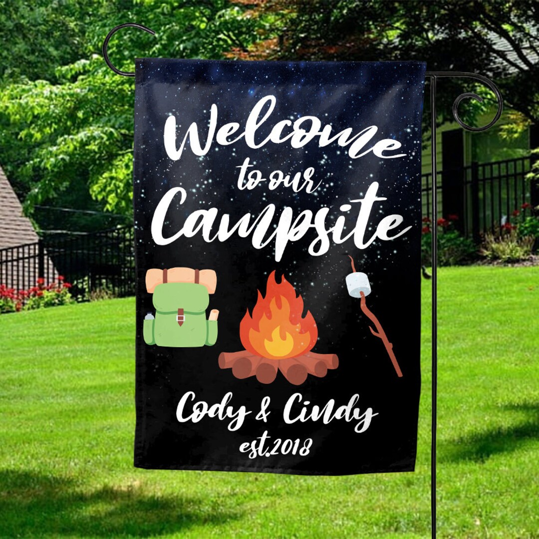 Custom Camping Flag Camp Sign Campsite Flag, Personalized Camping Flag ...