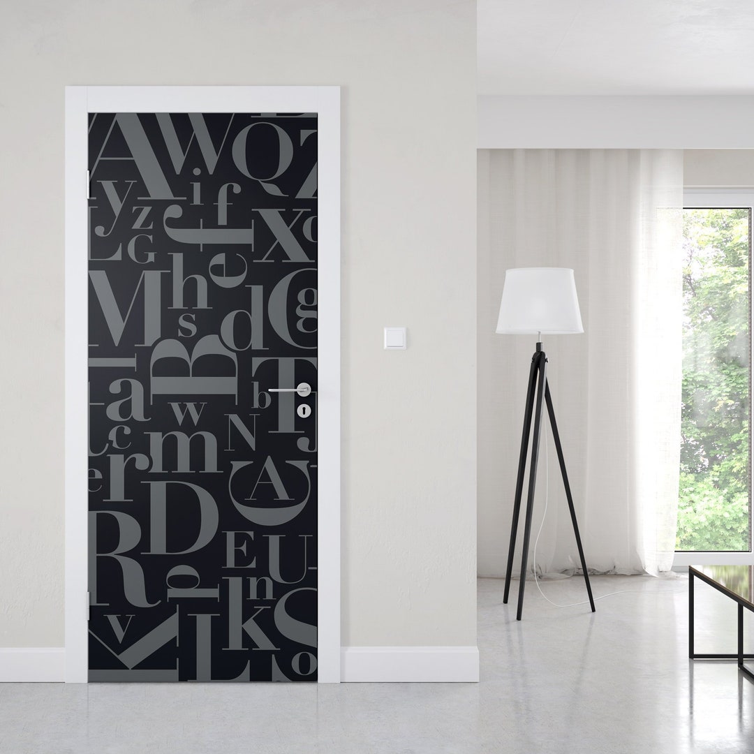 Door Mural / Self-adhesive Vinyl Wrap / Modern Letters Calligraphy Art ...