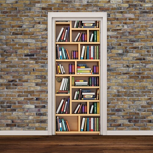 Door Mural Vintage Library. Removable Decal Self-adhesive - Etsy