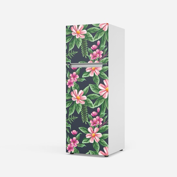 Floral Refrigerator Decal - Etsy