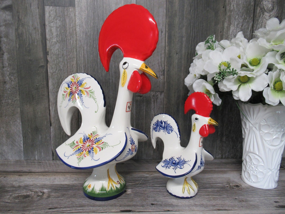 EXTRA Large Portugal Rooster,, Small Rooster |VINTAGE Good Luck Rooster ...