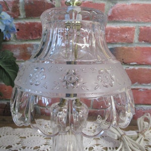 Made in Germany Crystal Lamp Table Lamp,, Floral Etched Glass,,night ...