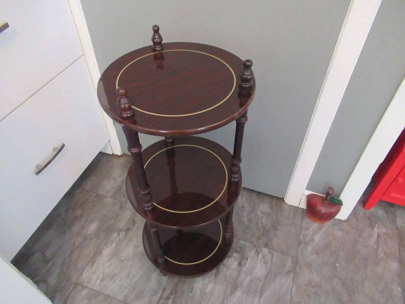 3 Tier Plant Stand, Wood Three Tier Shelf, Round Etagere Shelf - Etsy
