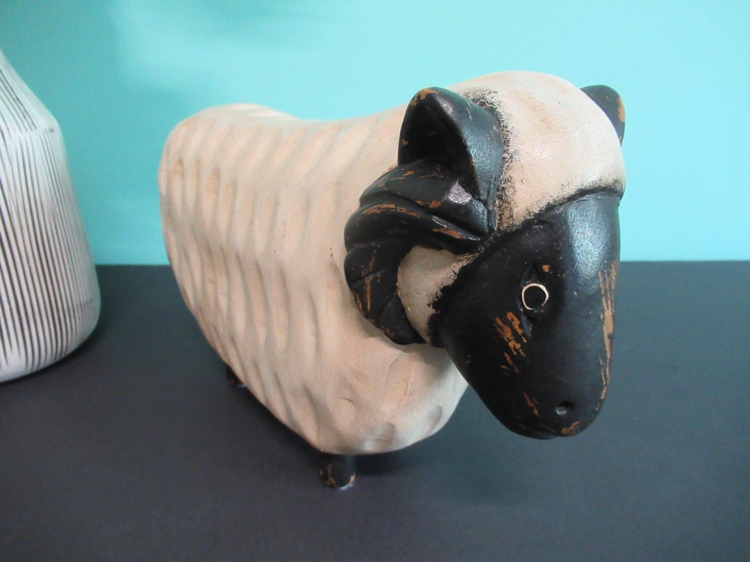 Wood Lamb Statue, Rustic Decor, Farmhouse Wood Lamb - Etsy