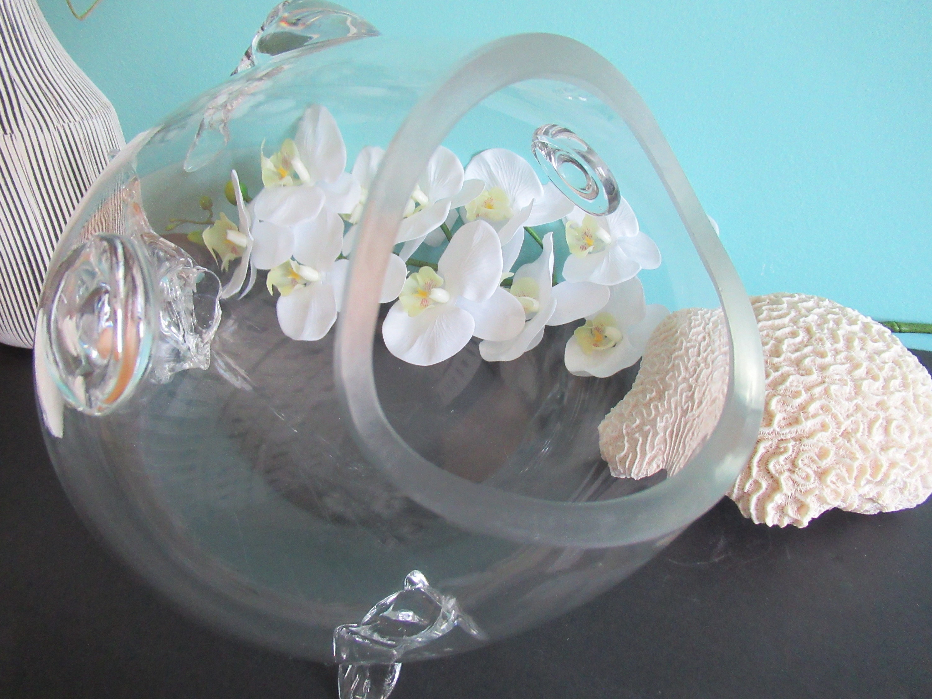 Large Glass Fish Vase Blown Glass Shape Fish BETA Fish - Etsy