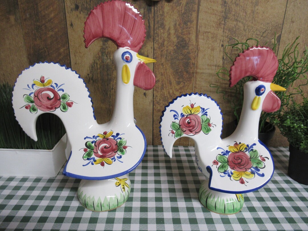 Portugal Rooster,, VINTAGE Good Luck Rooster,, VTG Handpainted Large ...
