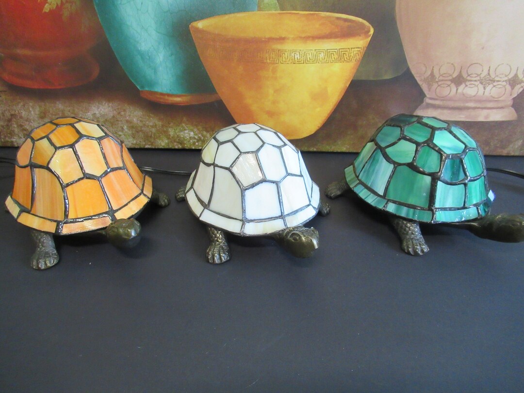 Turtle Lamp,, Desk Lamp,, Kids Lamp,, STAINED GLASS Turtle Table Lamp ...