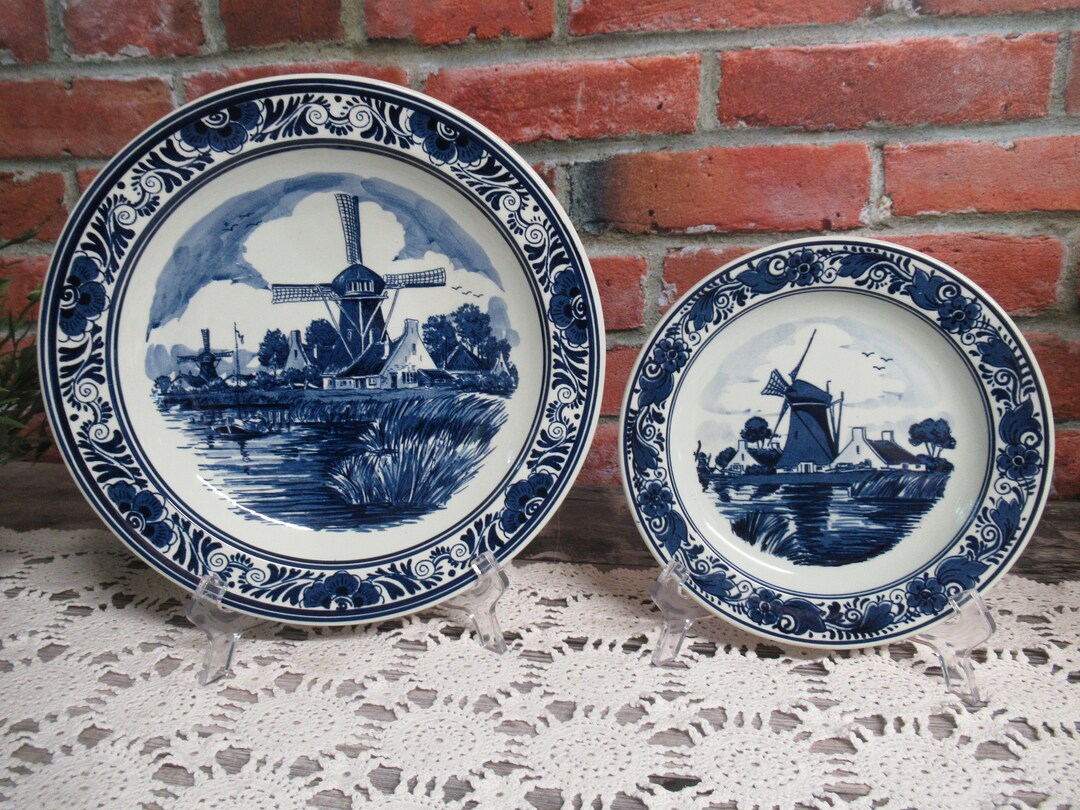 Delft Blue Holland Plate, VINTAGE White and Blue Decorative Plate ...