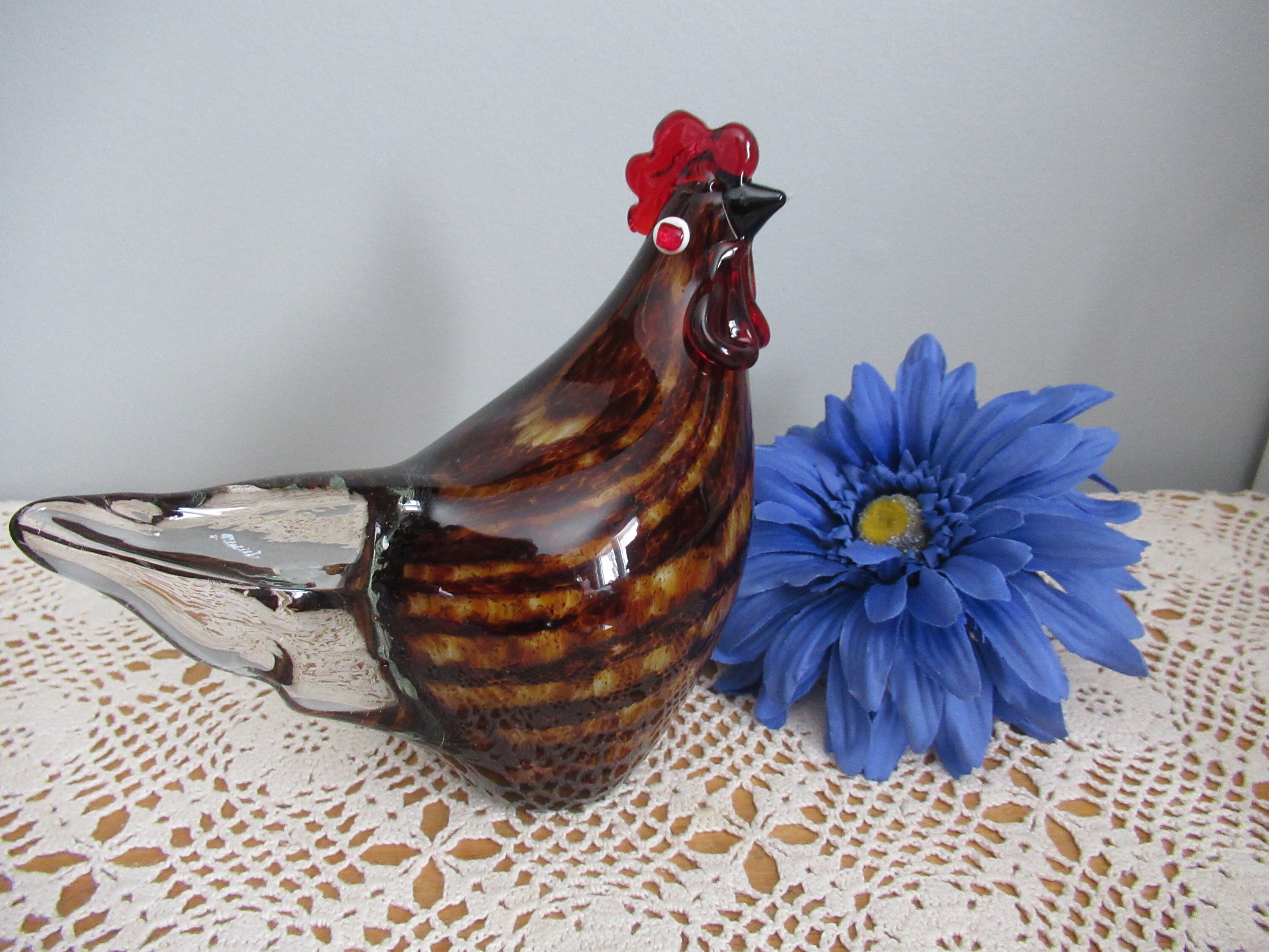 Vintage Murano Rooster, Hand-Blown Glass Venetian Rooster, Italian ...