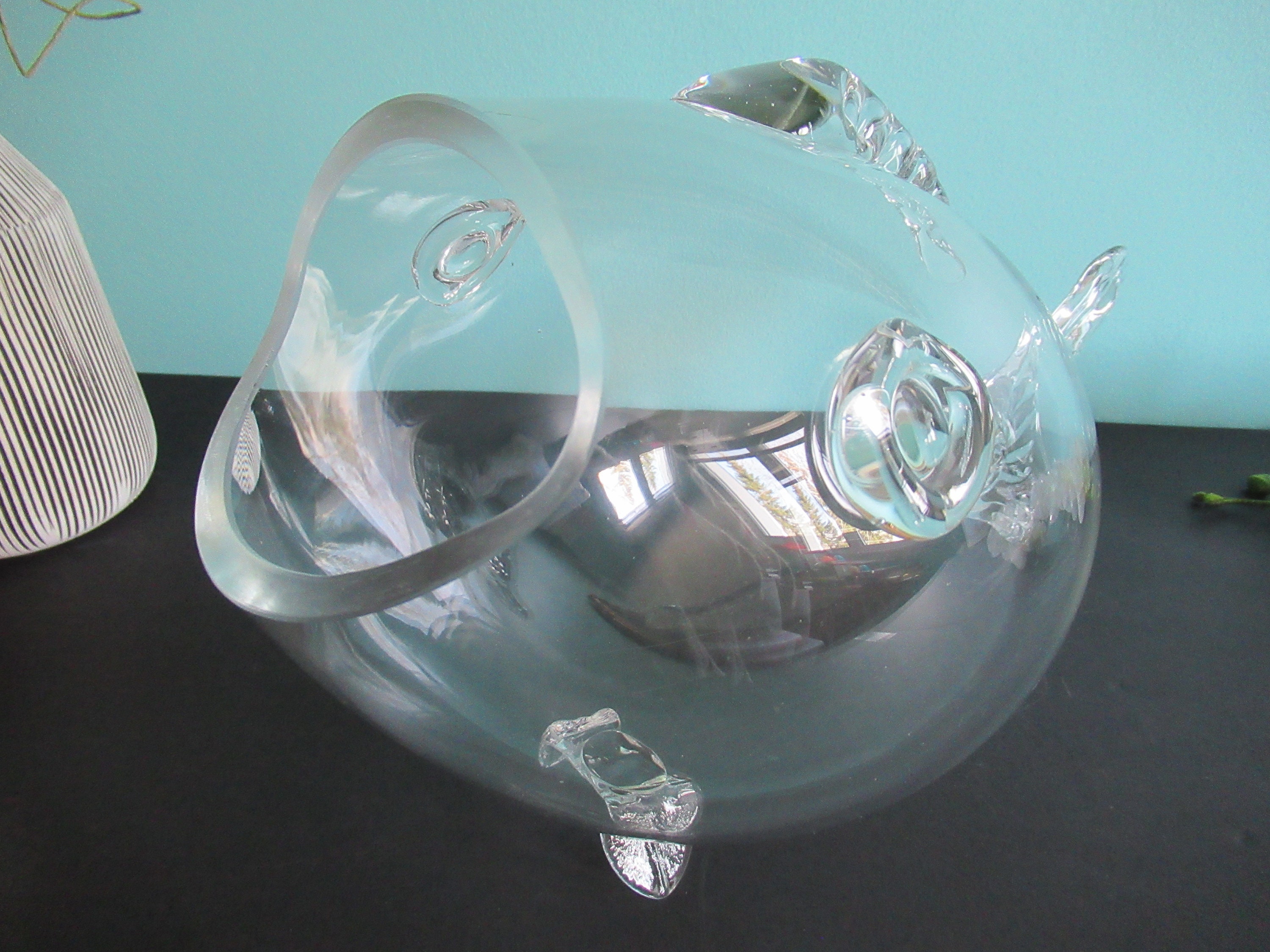 Large Glass Fish Vase Blown Glass Shape Fish BETA Fish - Etsy