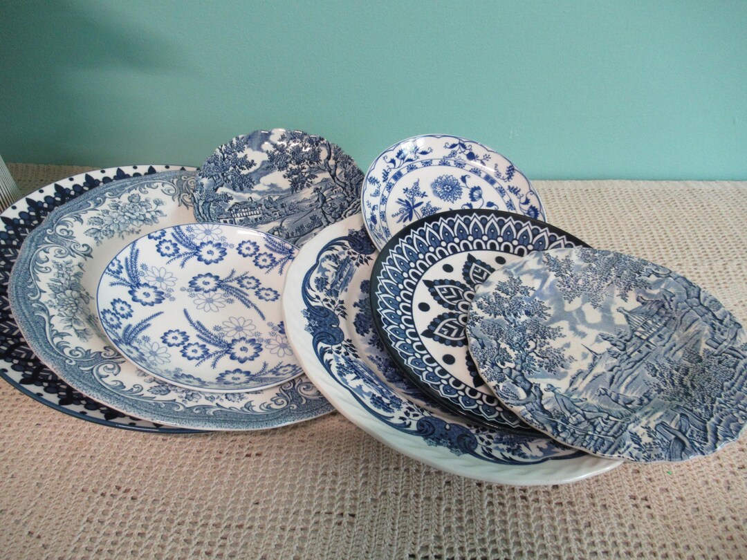 Mix and Match Blue Plate Kitchen Decor,cobalt Blue MIX & MATCH Plate,, Wall Decor Plate ...