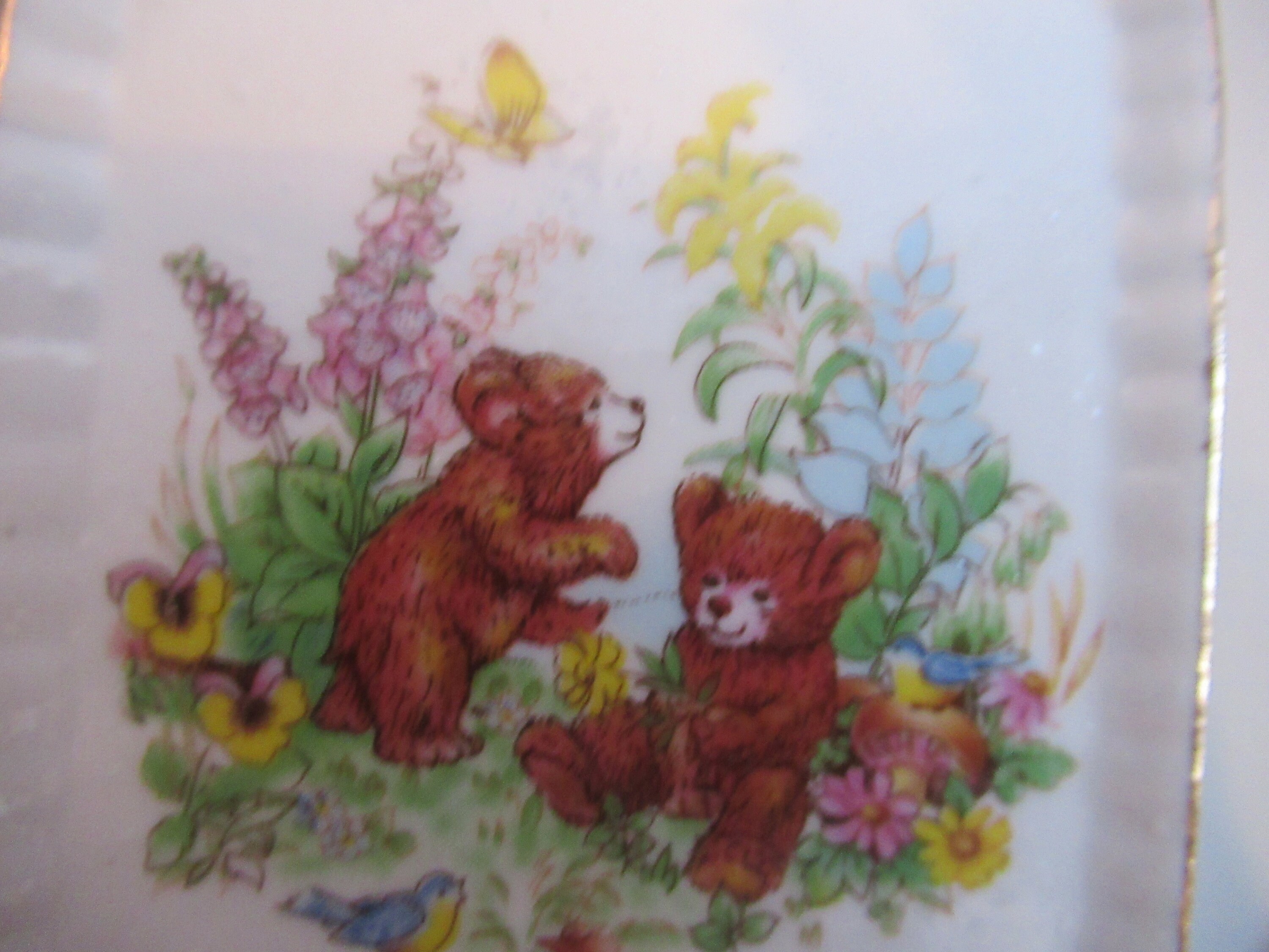 Miniature Tea Set / Bear Tea Party / Flower Set With Tray / - Etsy