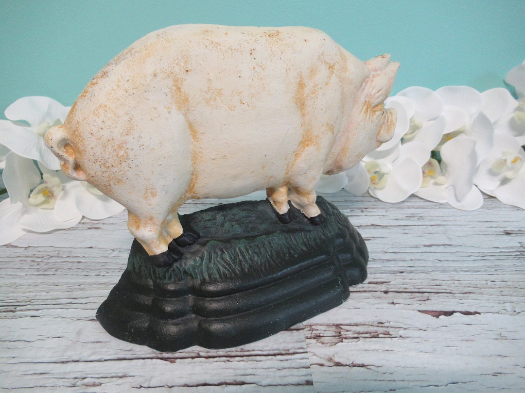 Cast Iron Pig Doorstop Iron Large Pig Farmhouse Doorstop - Etsy