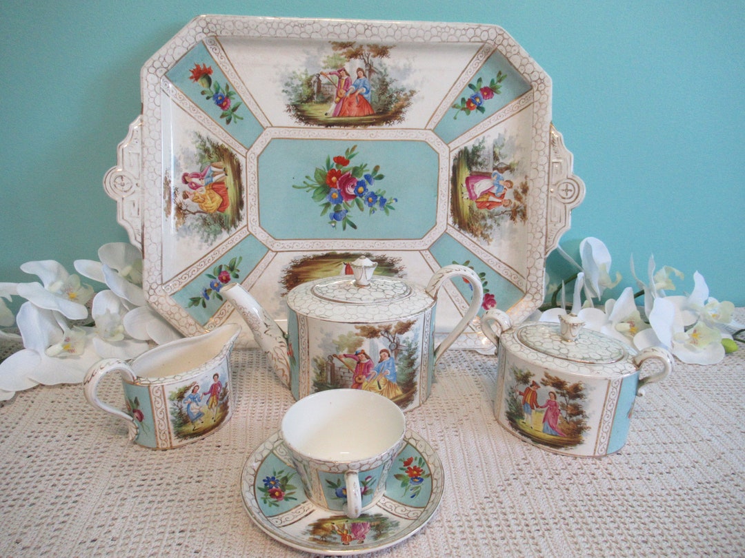 Teapot Service Set, Juliette and Romeo Design,courting Couple,antique ...