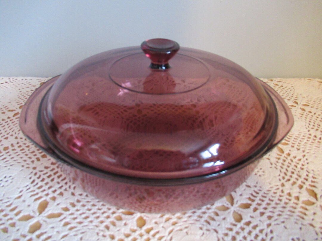 Cranberry Pyrex Casserole VINTAGE Pyrex Corning Lidded - Etsy