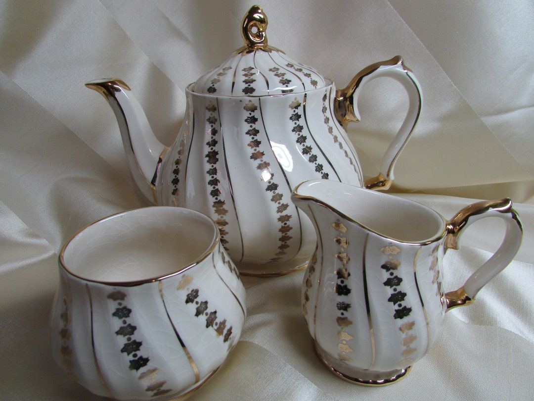 VINTAGE Sadler Teapot Set,, VTG Teapot With Creamer and Sugar,, SADLER ...