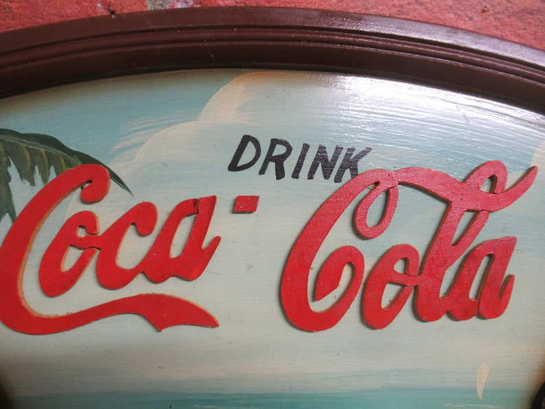 COCA COLA Advertising Sign Board Wooden Frame With A Lady - Etsy