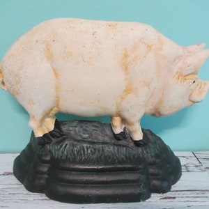 Cast Iron Pig Doorstop Iron Large Pig Farmhouse Doorstop - Etsy